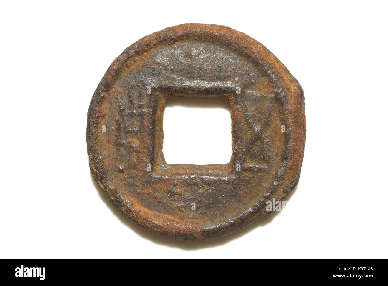 Chinese Iron Wu Zhu Coin of Southern Liang Stock Photo - Alamy