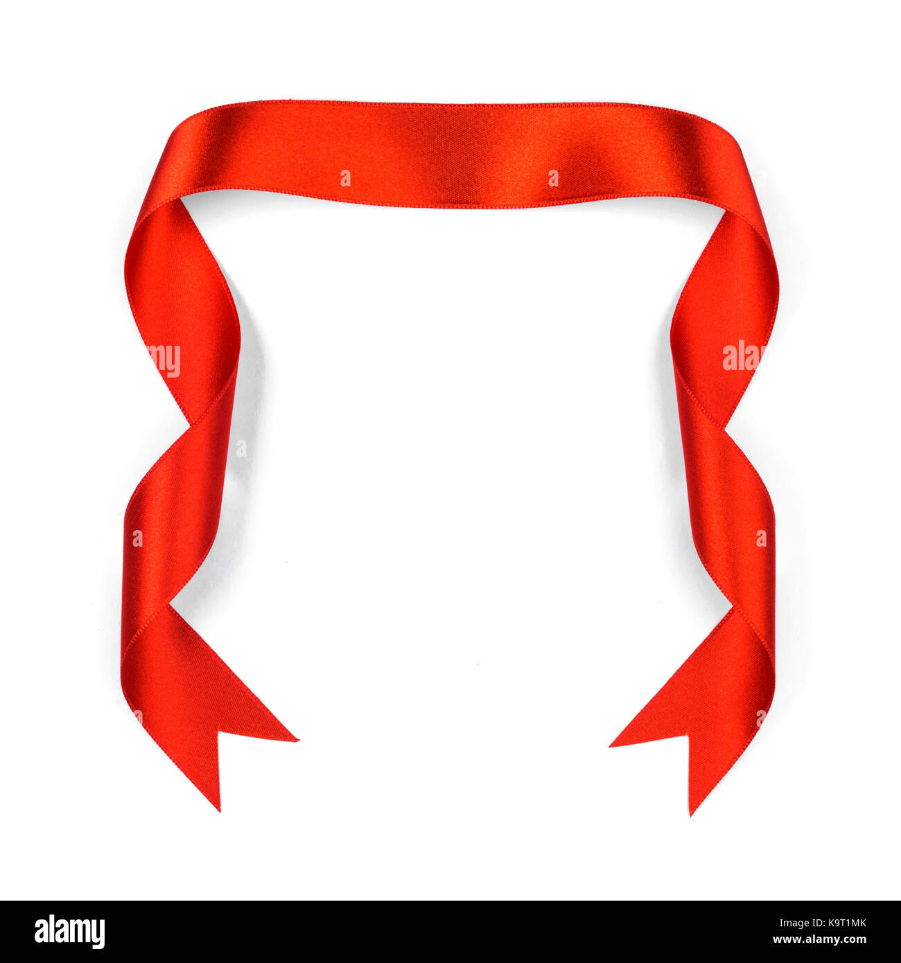 Red ribbon frame isolated on white background Stock Photo - Alamy