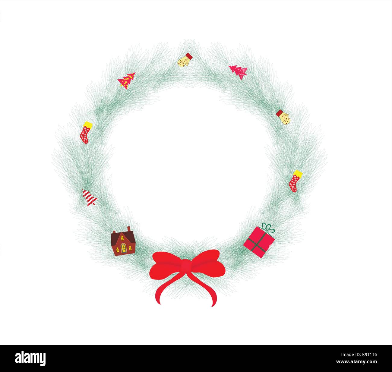 Decorative xmas mistletoe wreath Stock Vector Images - Alamy