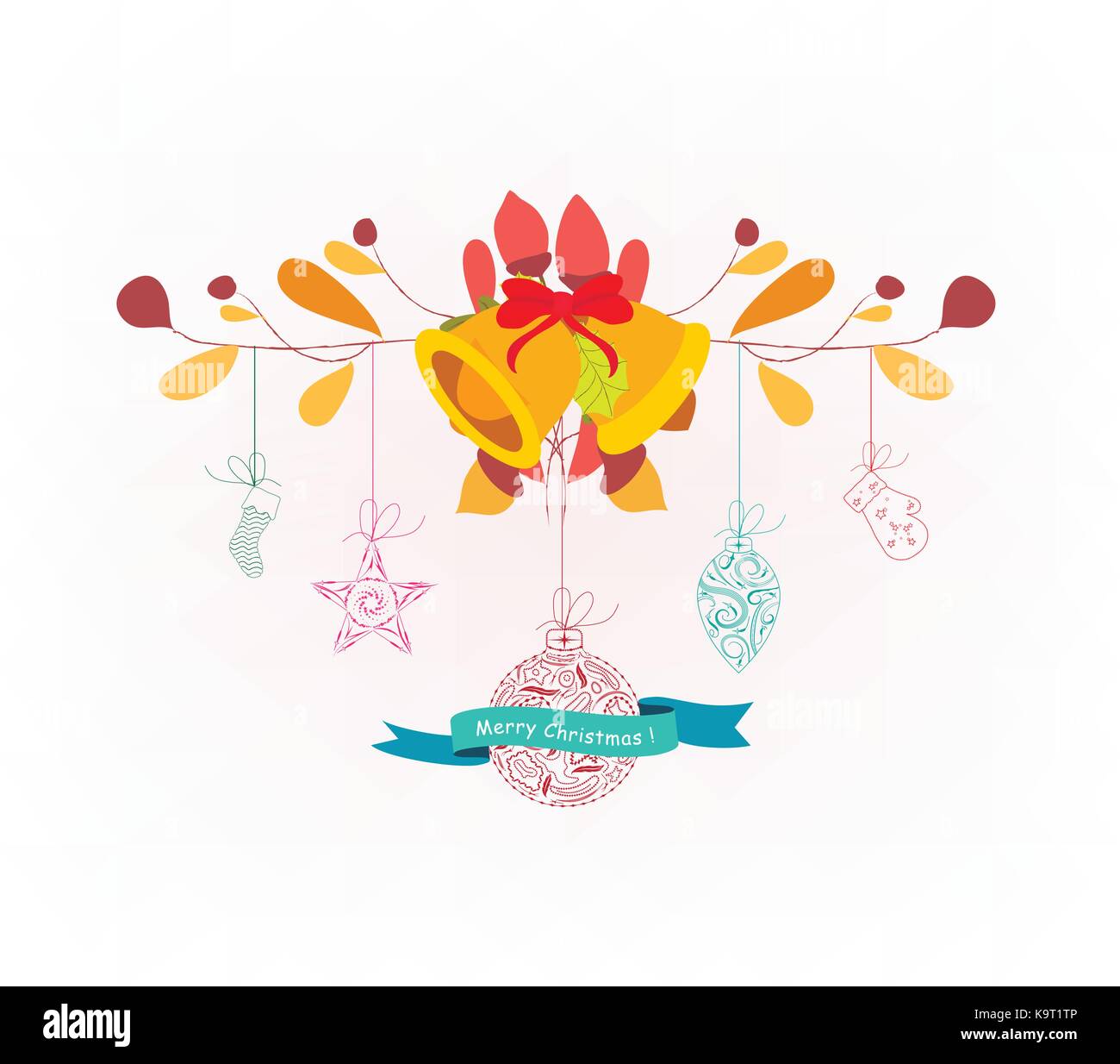 Merry christmas ball and bells Stock Vector Image & Art - Alamy