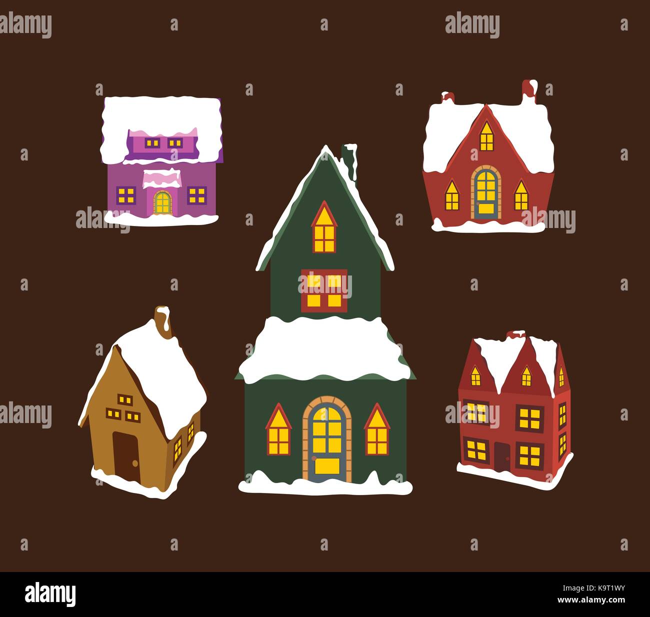 set of winter christmas house for design Stock Vector Image & Art - Alamy