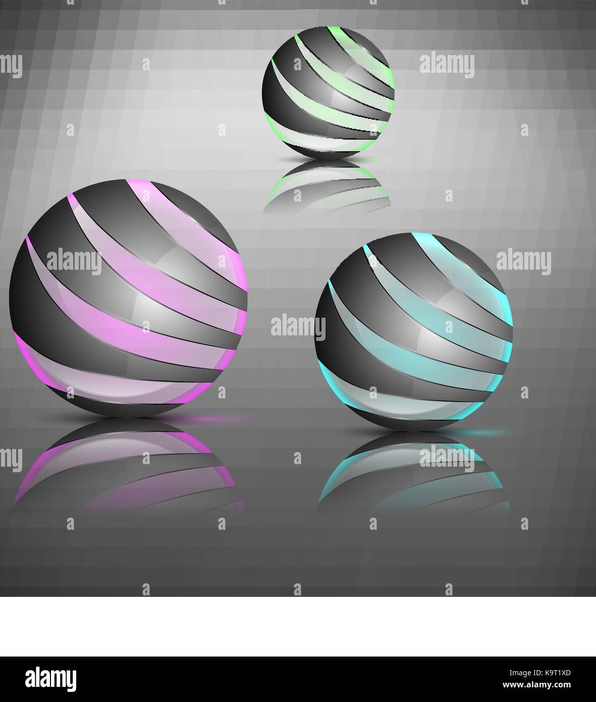 Set of orb logos with colorful transparent stripes. Vector illustration ...
