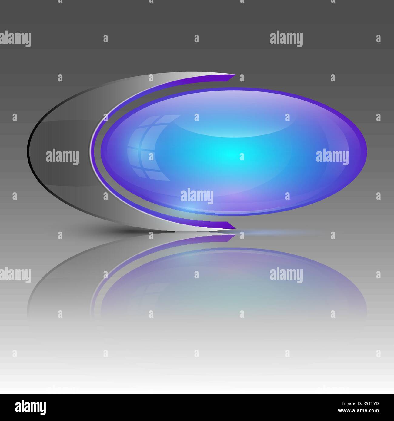 Vector illustration of purple and blue colored ellipse shape emblem ...