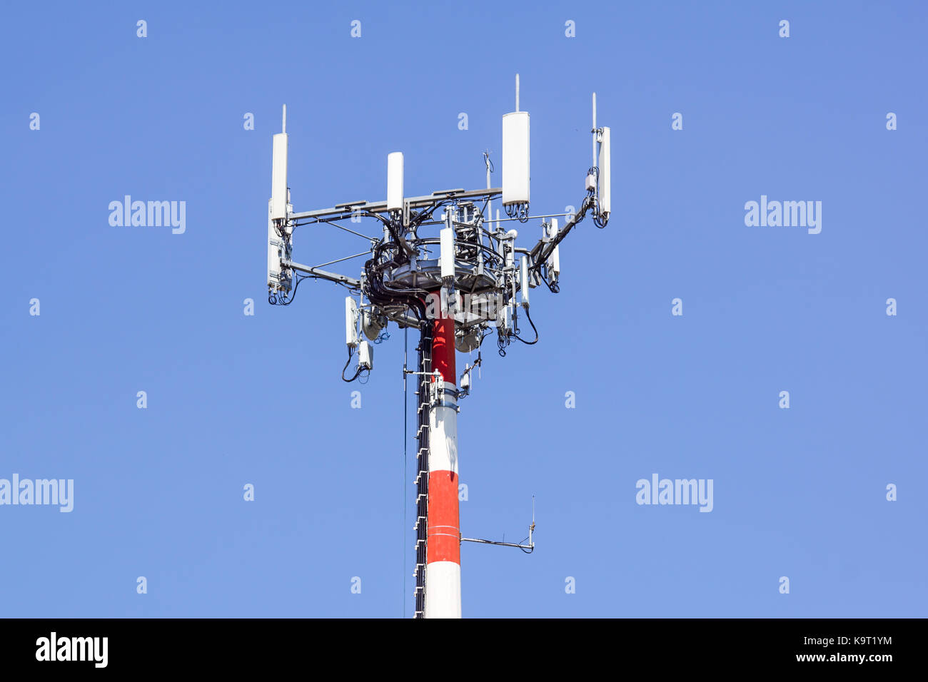 Antenna tower,antenna tower building with the blue sky.Close-up of the ...