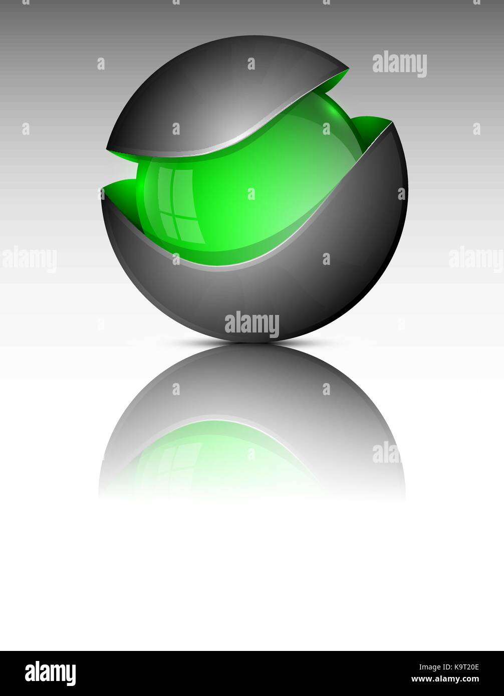 Vector Illustration Of Green Colorful Orb As Emblem Stock Vector Image And Art Alamy