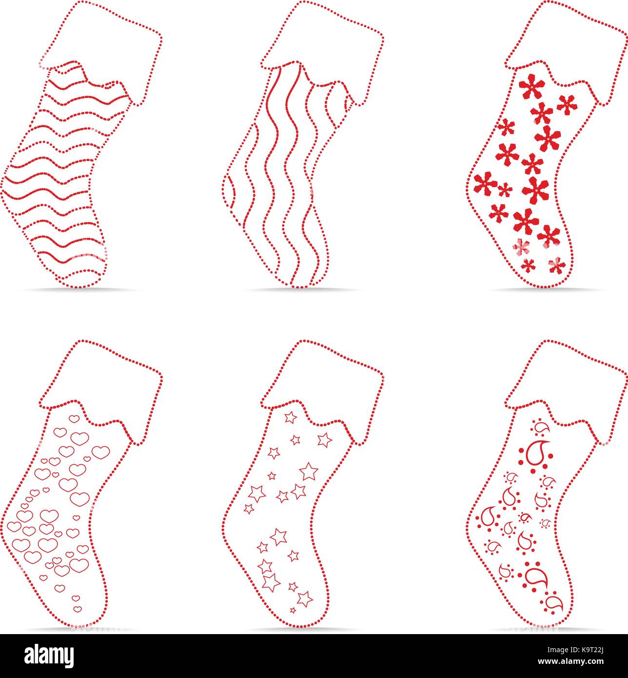 set of winter socks sketches for design Stock Vector Image & Art - Alamy