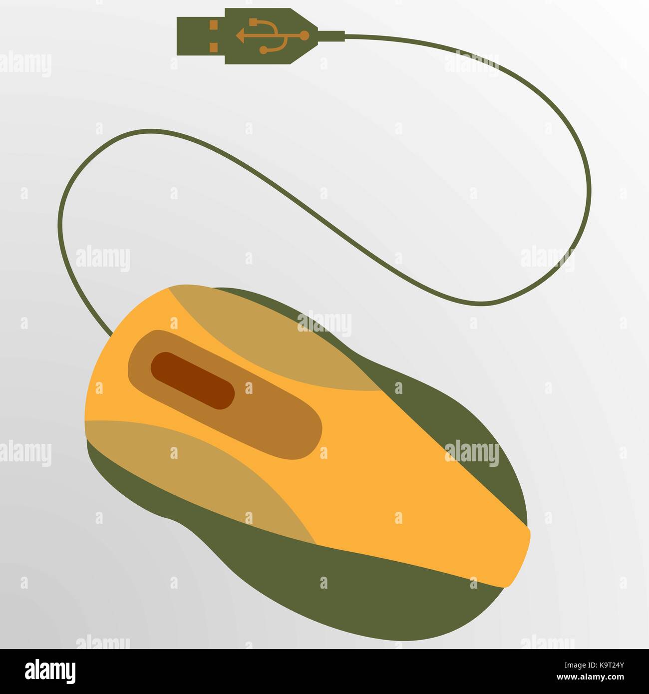 The vector isolated mouse for computer.Usb cable Stock Vector Image ...