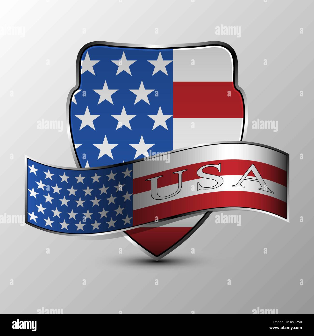 The vector shield with ribbon of american flag Stock Vector Image & Art ...