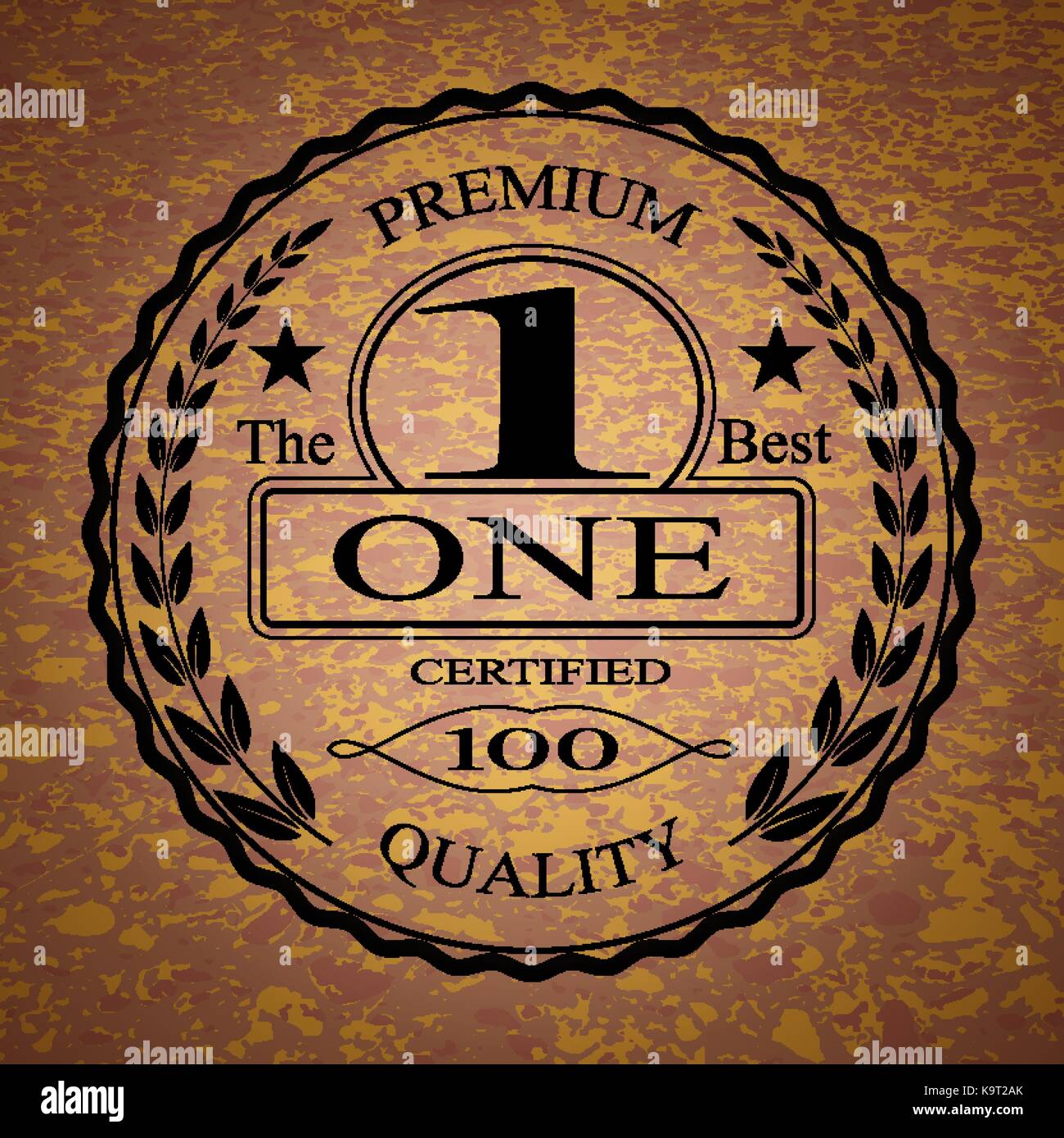 Vector illustration of a certified premium quality emblem on the ...