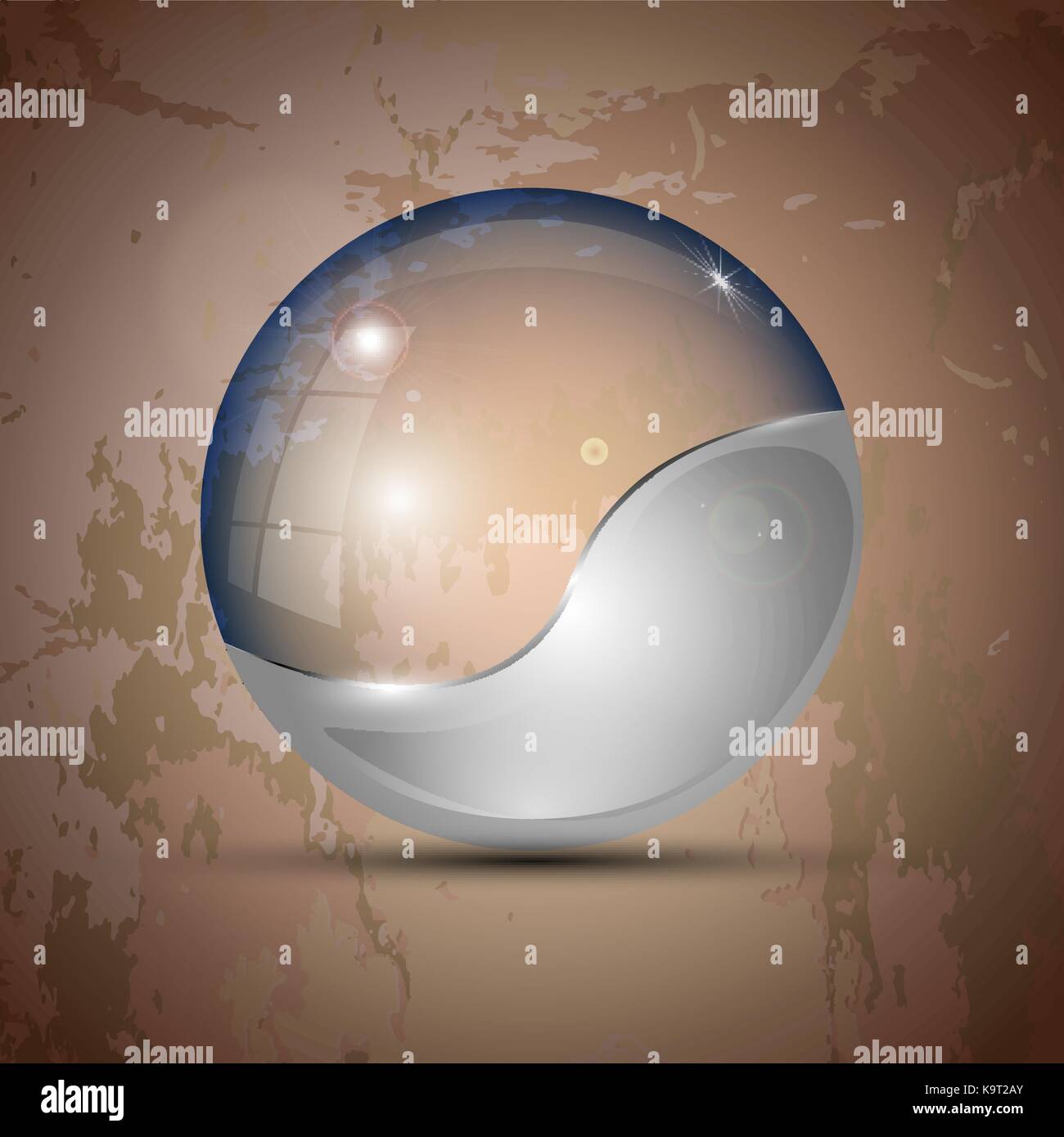 Vector illustration of the half-gray colored clear sphere-shaped object ...
