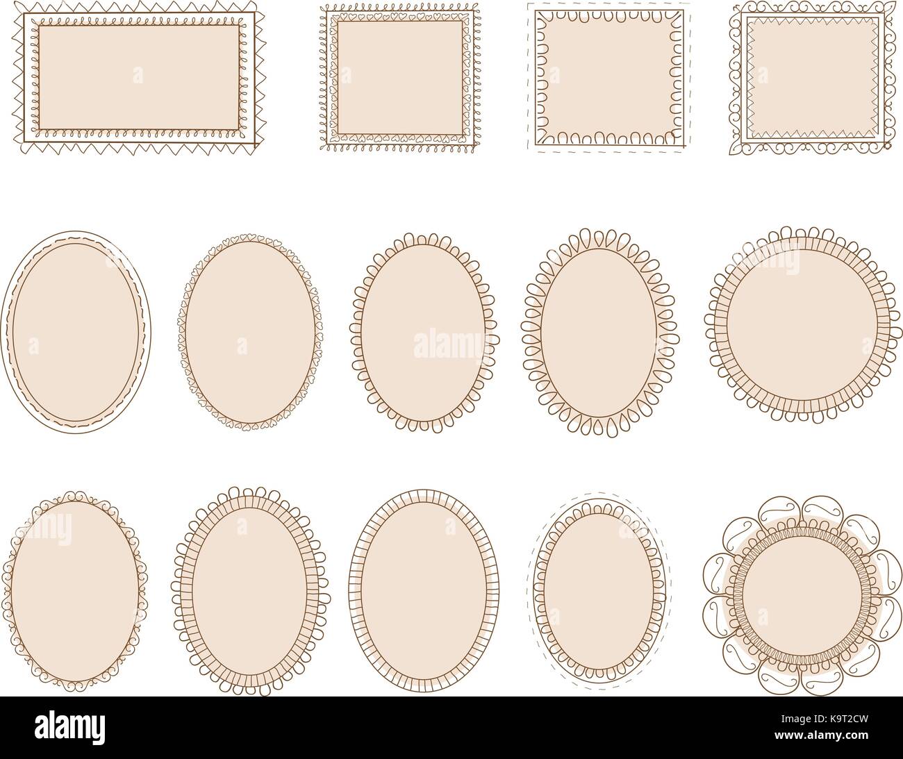 cute doodle frames Stock Vector Image & Art - Alamy