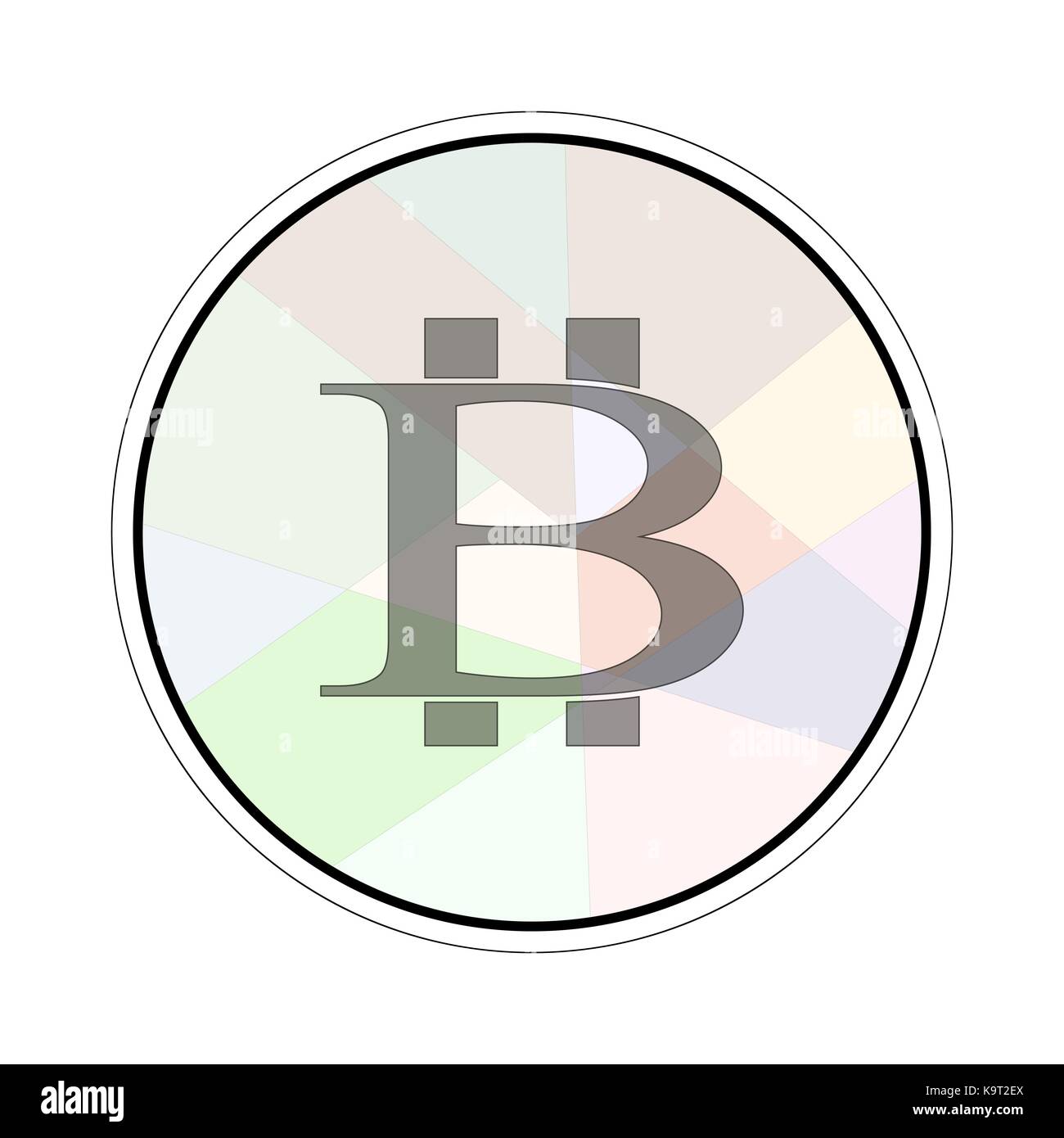Vector illustration of bitcoin currency symbol in a soft colored circle ...