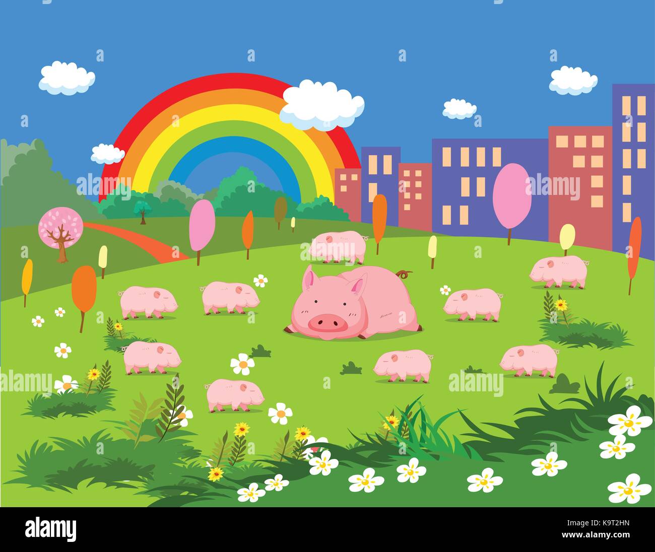 Farm animals with pigs Stock Vector Image & Art - Alamy