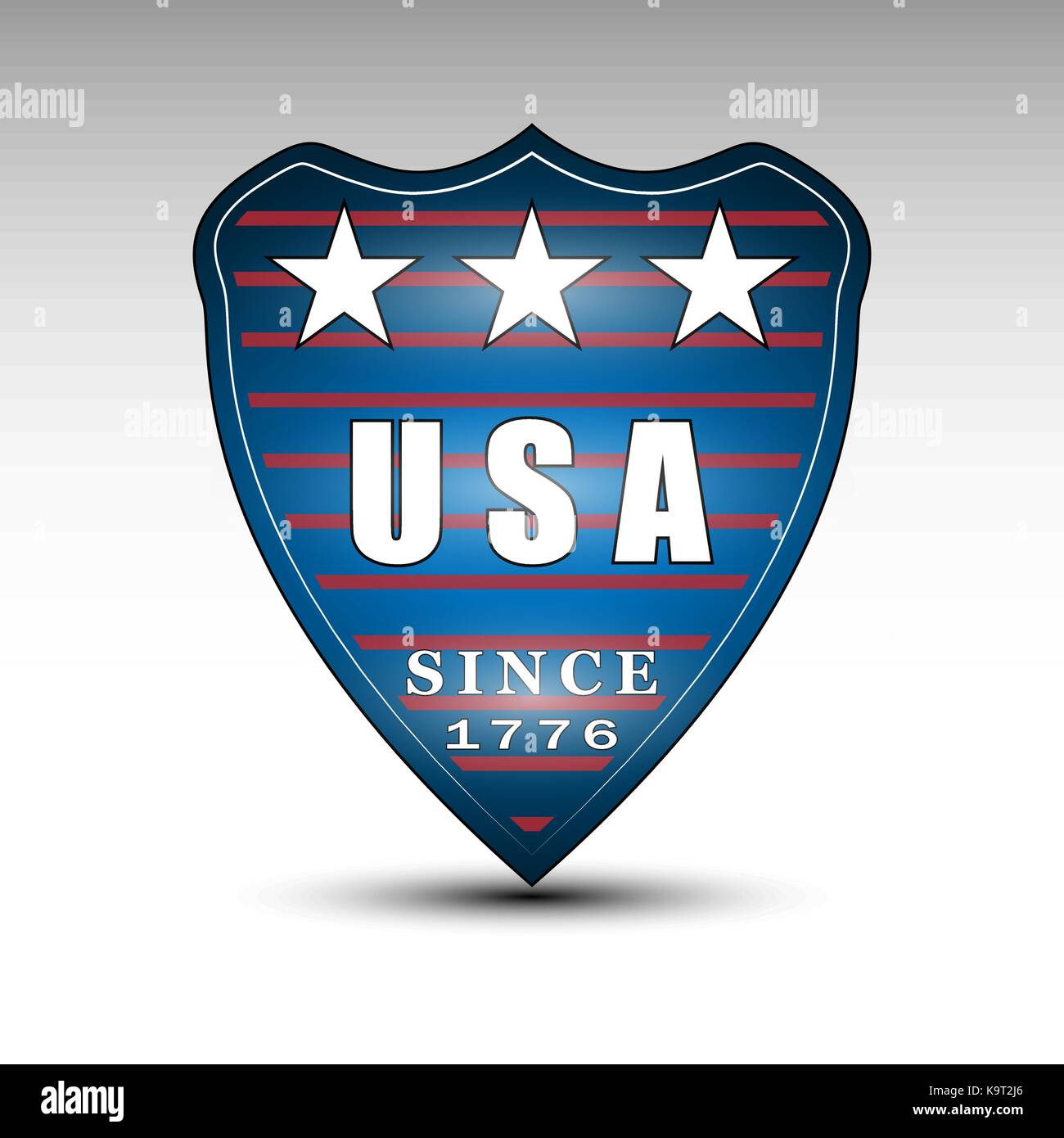 Vector illustration of USA shield emblem with stars and stripes Stock ...