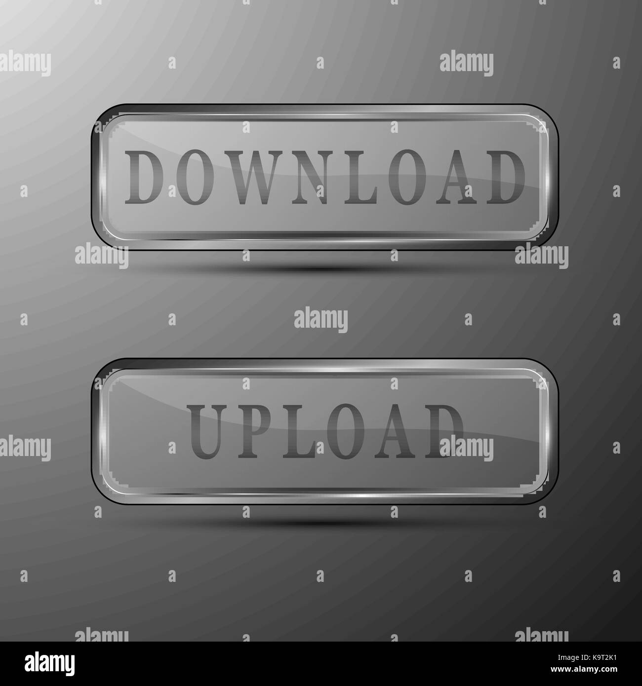 Vector illustration of minimalistic gray colored buttons with download ...