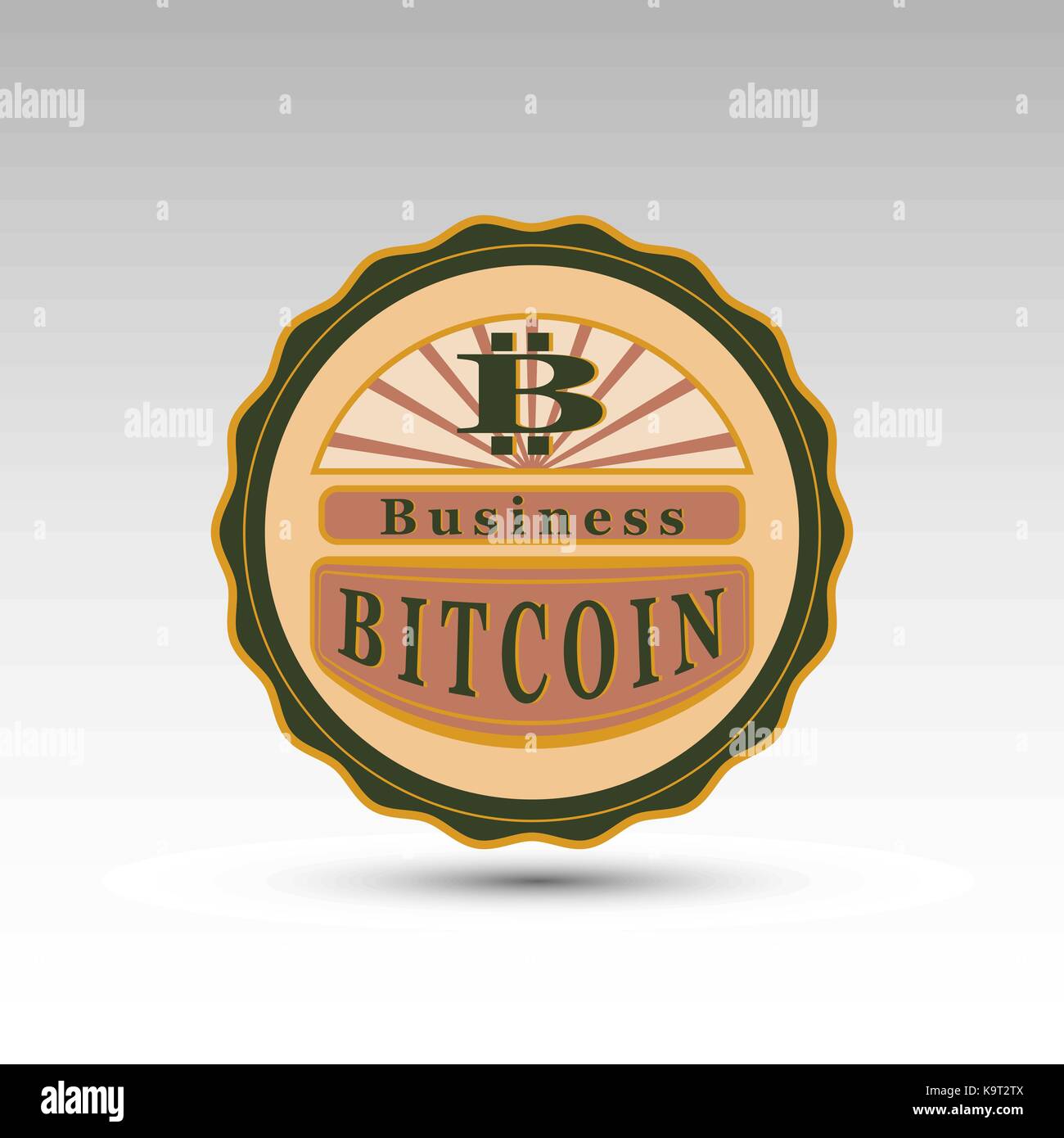 The vector badge with bit coin symbol.Vintage style Stock Vector Image ...