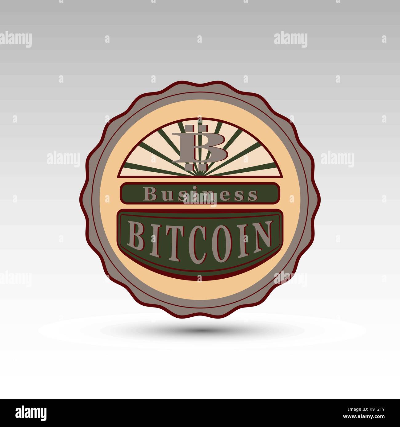 The vector badge with bit coin symbol.Vintage style Stock Vector Image ...