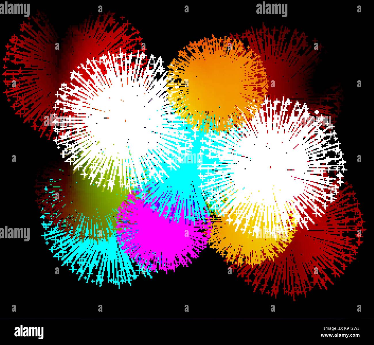 Fireworks on dark blue Stock Vector Images - Alamy