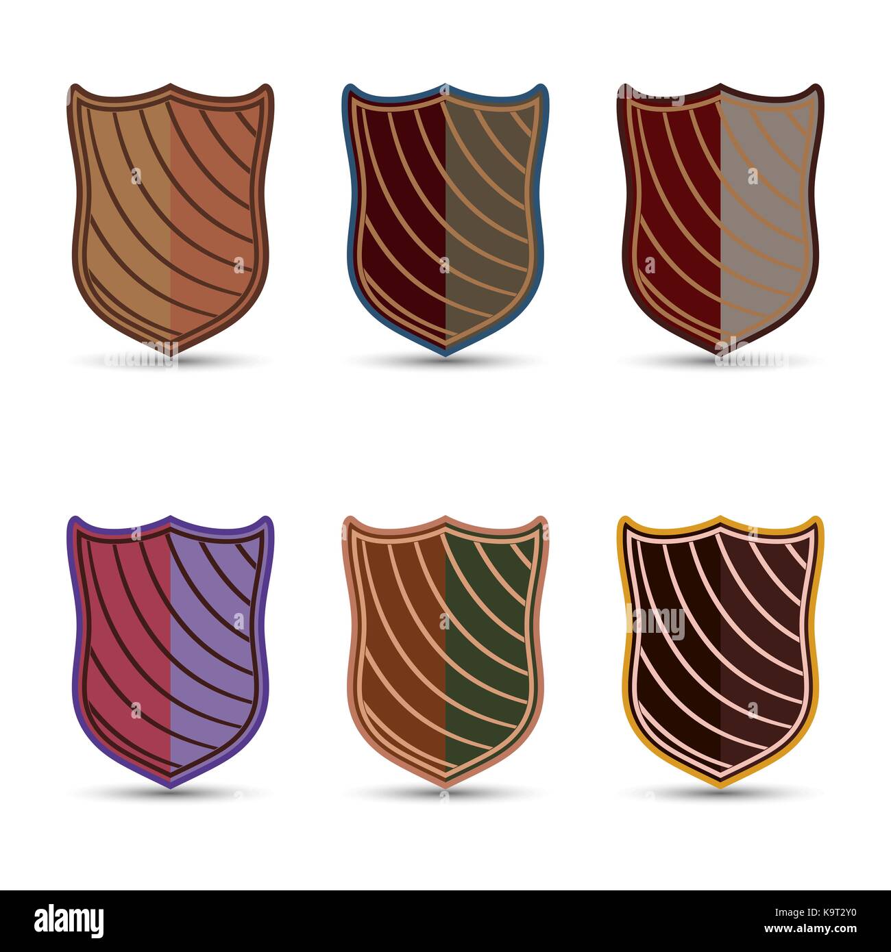 The vector set of flat colored shields Stock Vector Image & Art - Alamy
