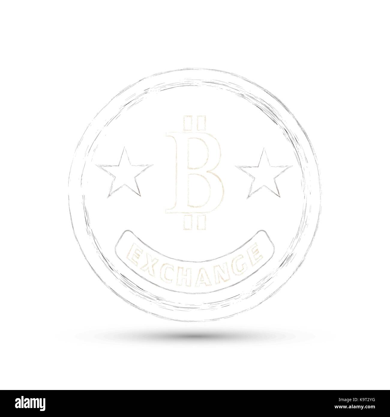 The vector badge with bitcoin symbol.Exchange here Stock Vector Image ...