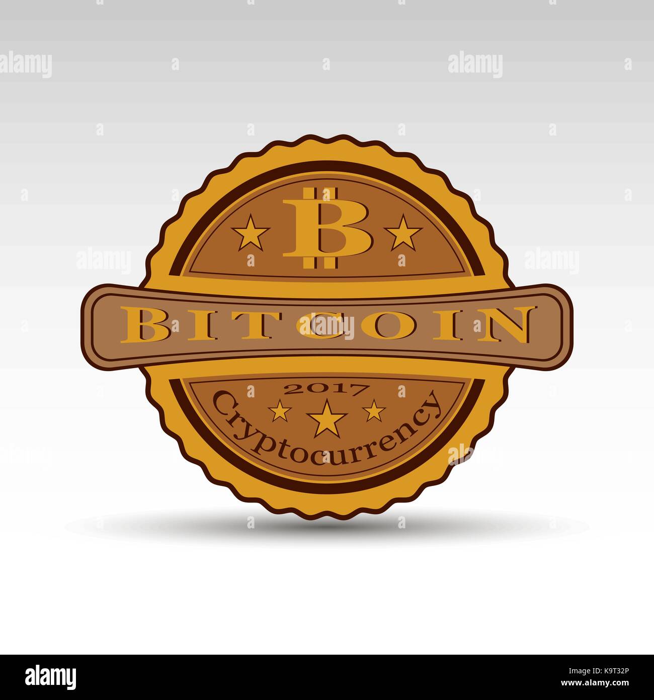 the badge with bit coin symbol.Vintage style Stock Vector Image & Art ...