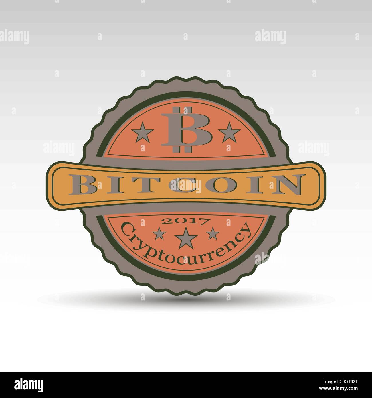 the badge with bit coin symbol.Vintage style Stock Vector Image & Art ...
