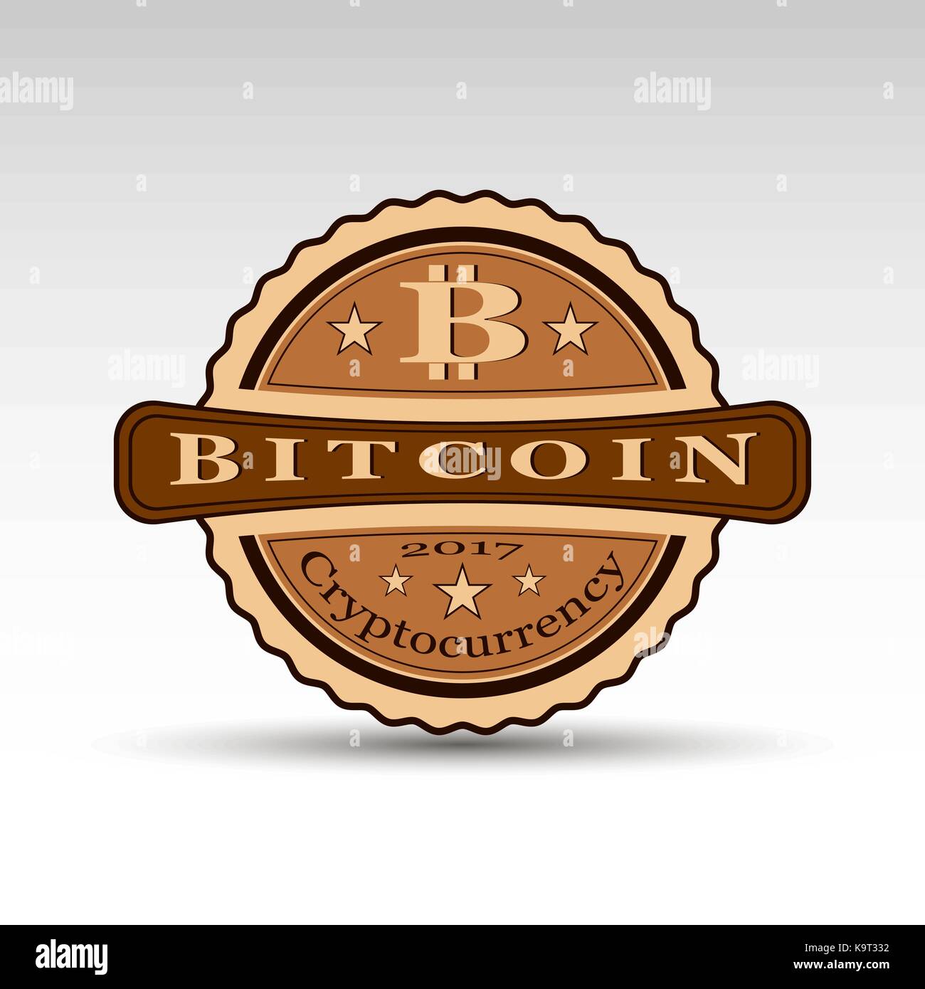 the badge with bit coin symbol.Vintage style Stock Vector Image & Art ...