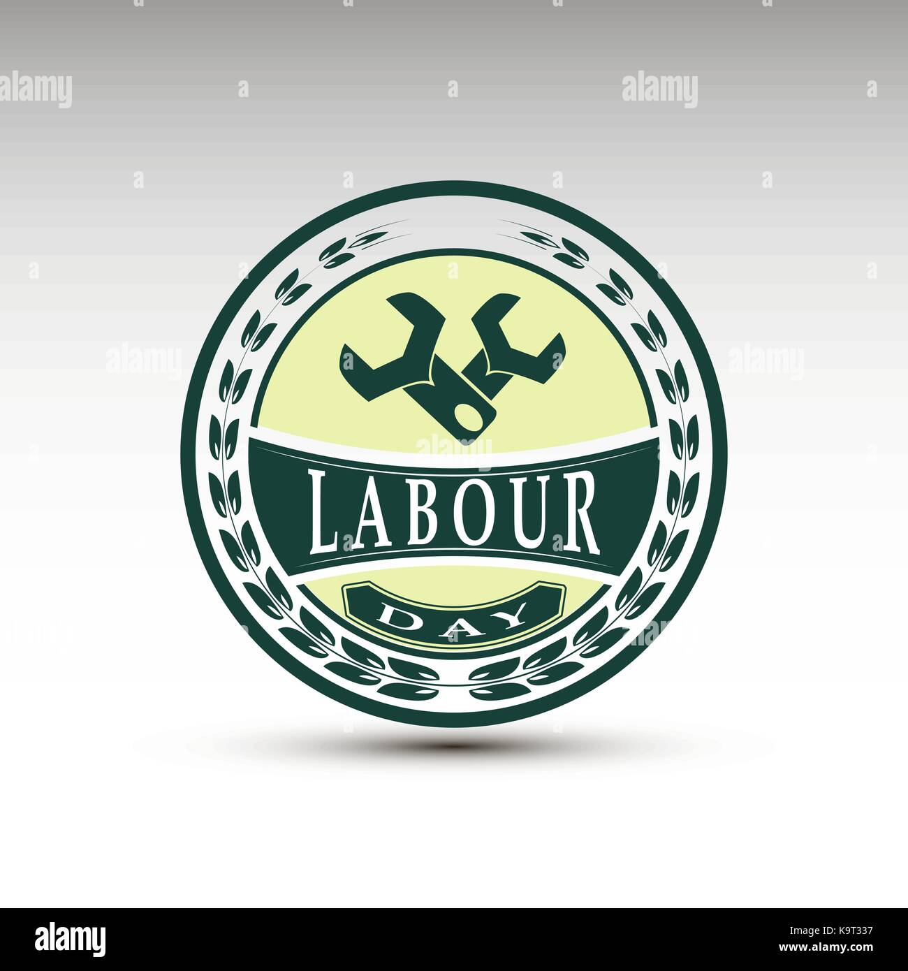 The vector emblem for labour day.Vintage design Stock Vector Image ...