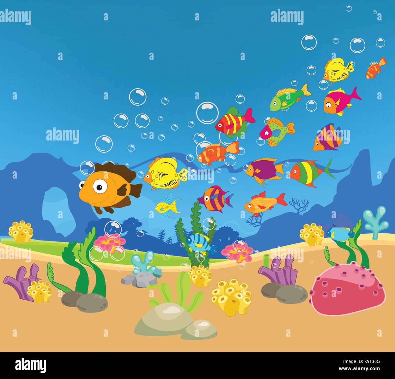Turtle fish in cartoon Stock Vector Images - Alamy