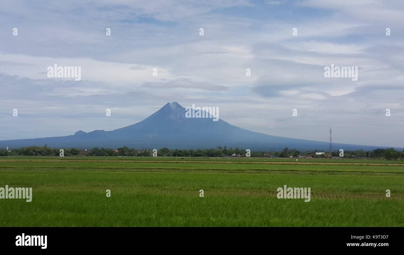 Merapi Mountain From Prambanan Village Stock Photo - Alamy