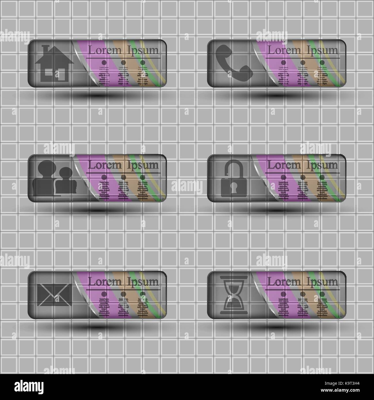 Vector transparent banners with different character icons Stock Vector ...