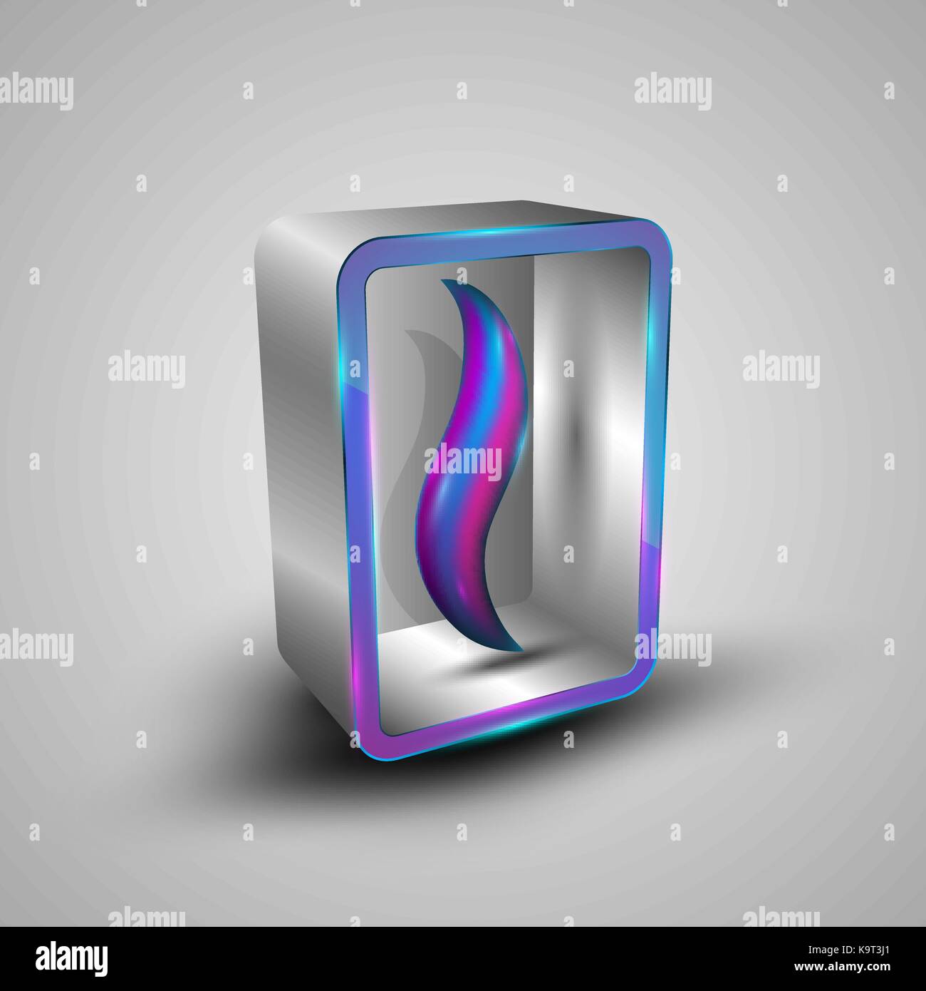 The vector 3d square box with colorful lines Stock Vector Image & Art ...