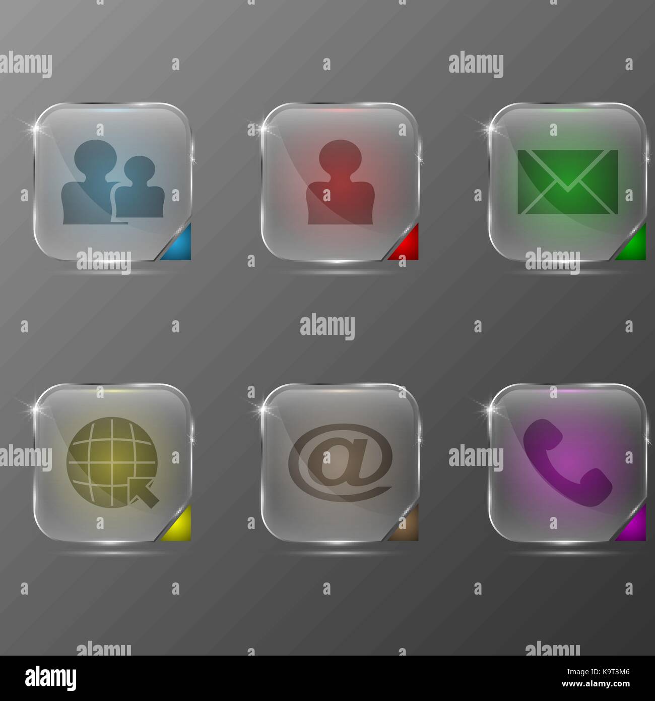 The vector set of transparent icons with different character.Social ...