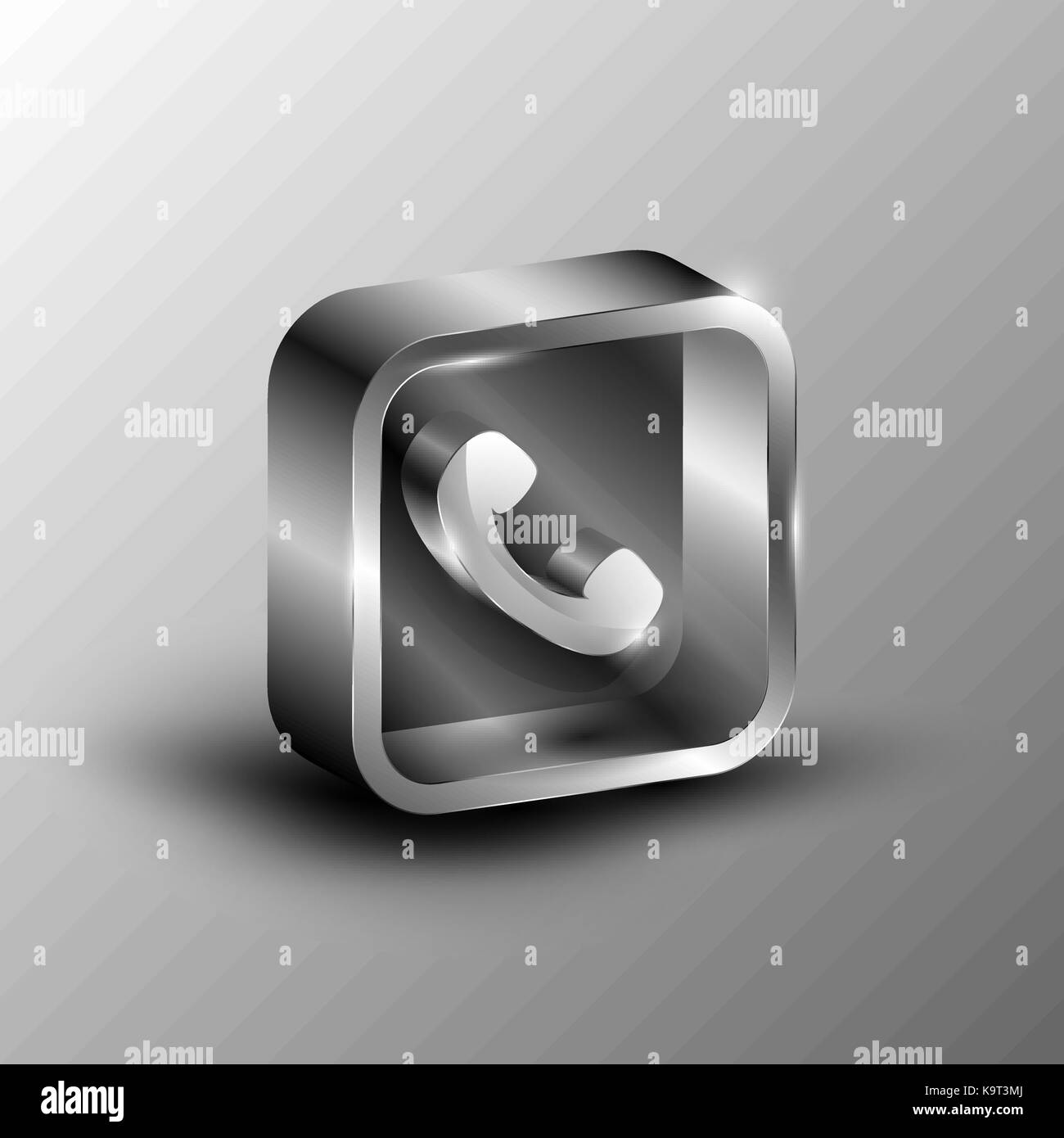 The vector 3d button with phone symbol Stock Vector Image & Art - Alamy