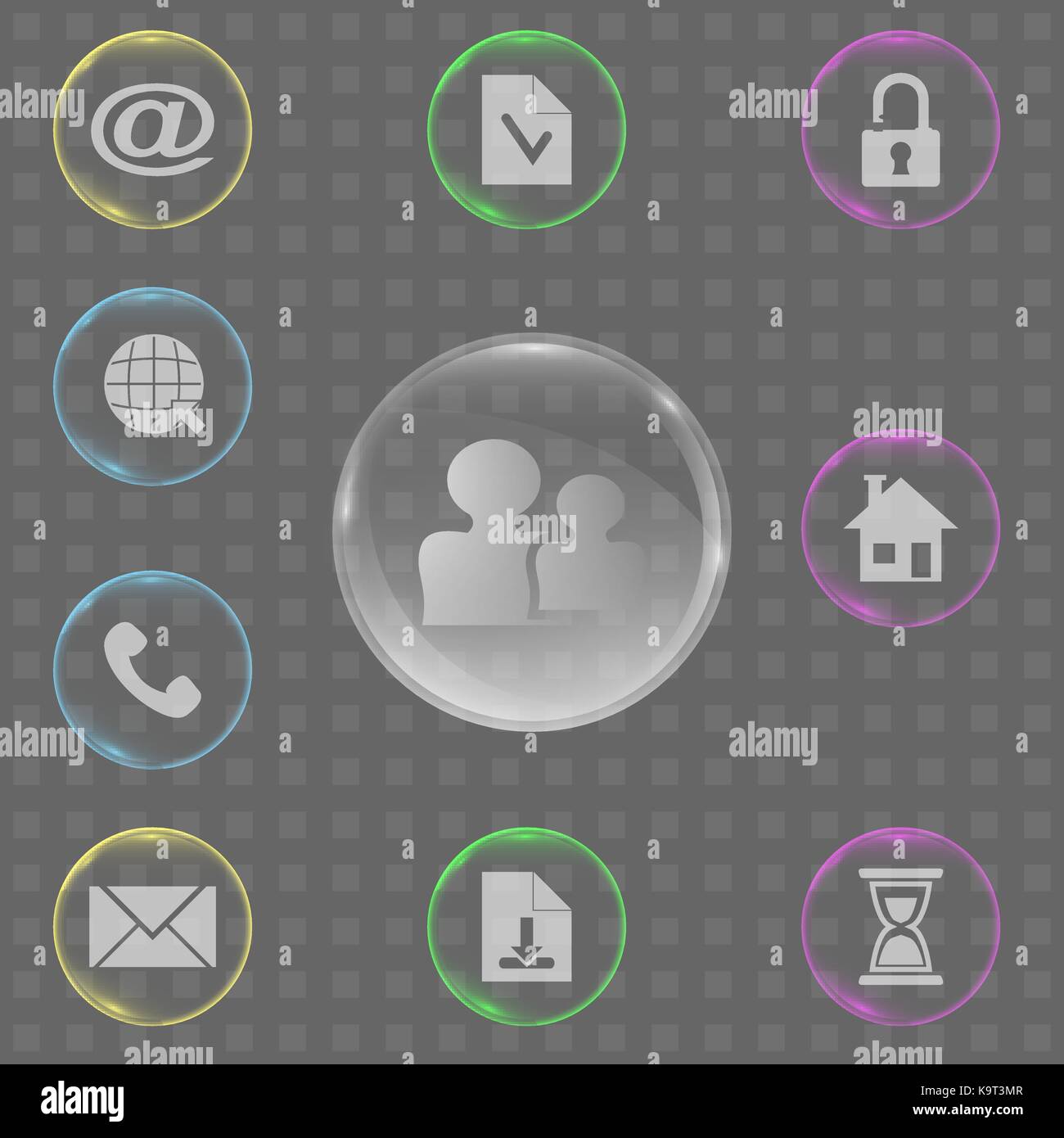 the vector set of transparent icons with different symbols Stock Vector ...