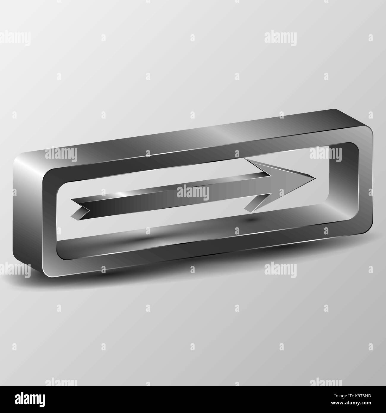 The vector 3d metallic arrow.Isolated object for you design Stock ...
