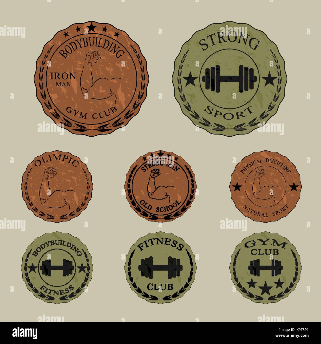 The vector set of different emblem for bodybuilding and fitness Stock ...