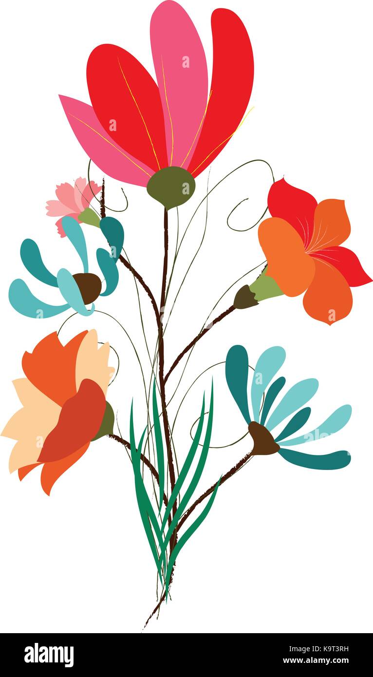 background with flowers in retro style Stock Vector Image & Art - Alamy