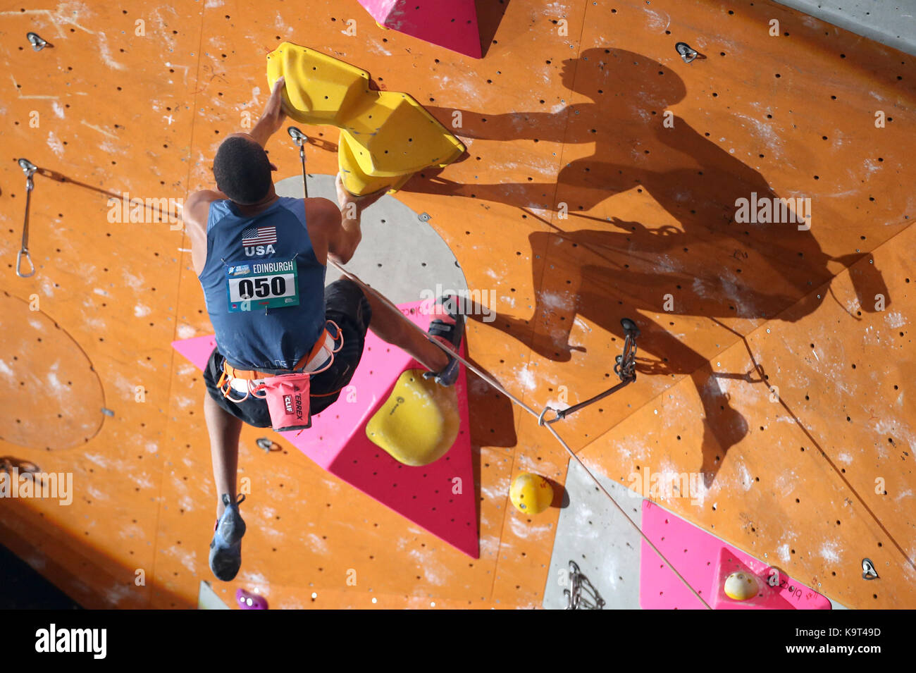USA's Kai Lightner climbs in the lead semi-finals during the IFSC ...