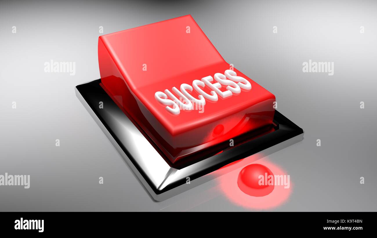 SUCCESS red switch on - 3D rendering Stock Photo - Alamy