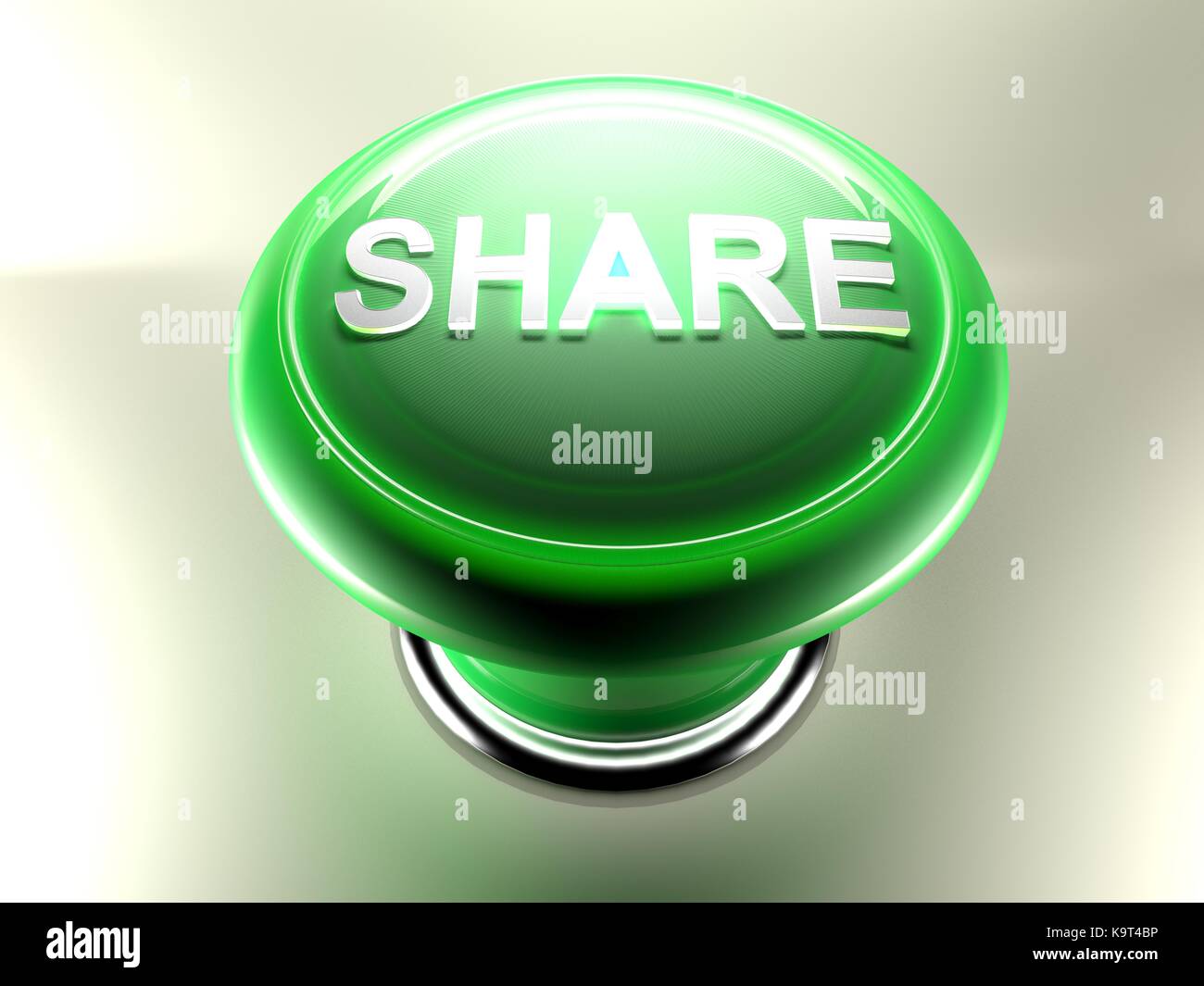 SHARE green pushbutton - 3D rendering Stock Photo - Alamy