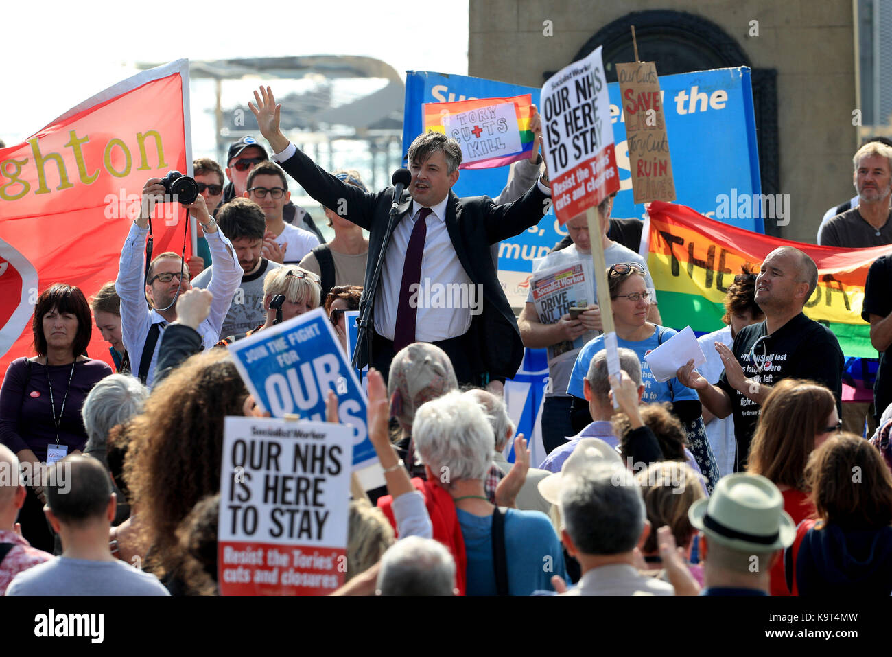 Jon Ashworth, Labour Party Shadow Health Secretary, speaks at a rally ...