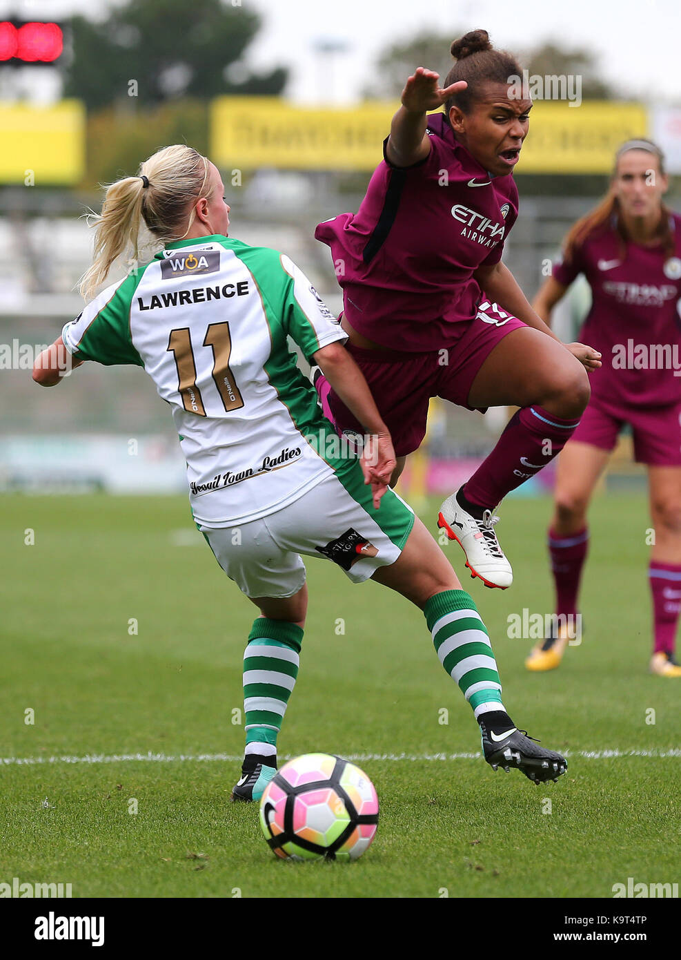 Manchester City's Nikita Parris is fouled in the area by Yeovilss Nadia ...