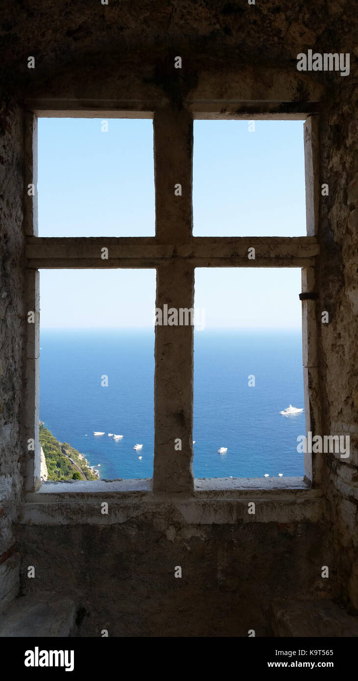 Window with views over the Mediterranean Sea Stock Photo - Alamy