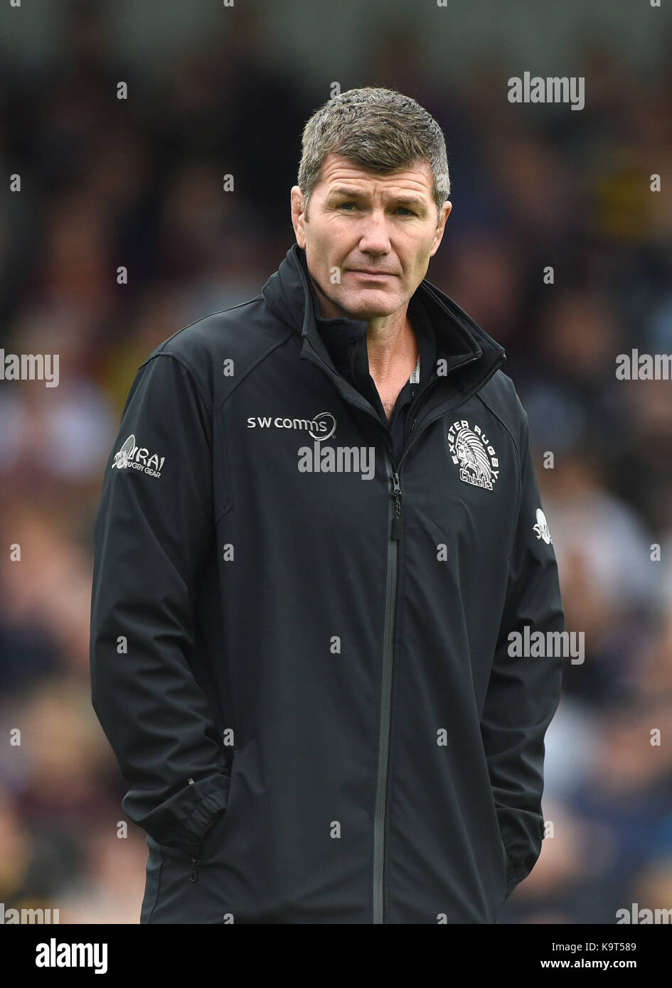Exeter's director of Rugby Rob Baxter during the Aviva Premiership ...
