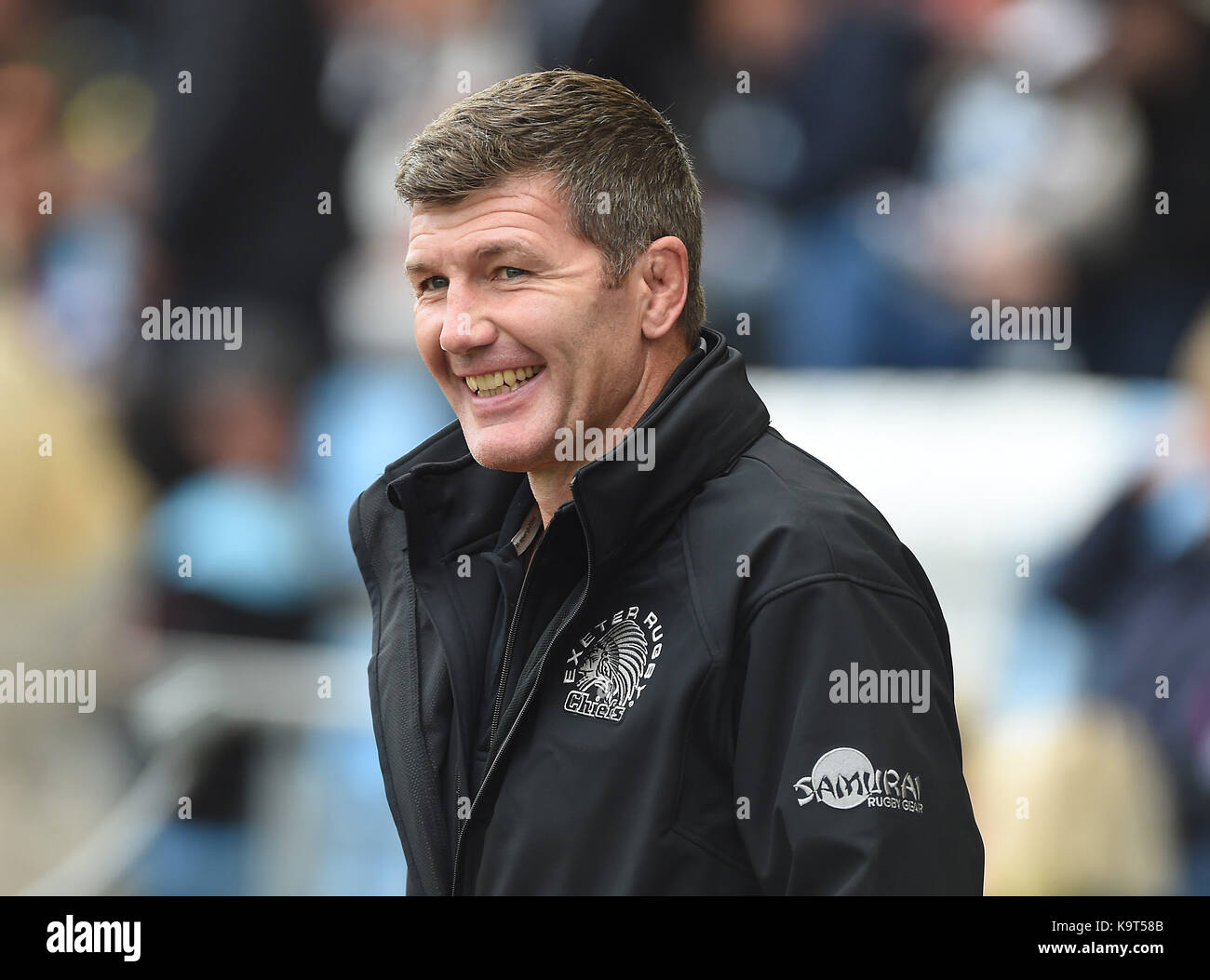 Exeter's director of Rugby Rob Baxter during the Aviva Premiership ...