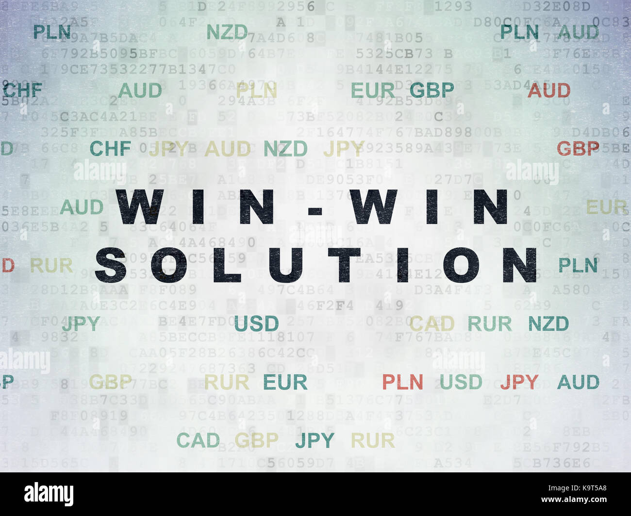 Business concept: Win-win Solution on Digital Data Paper background ...