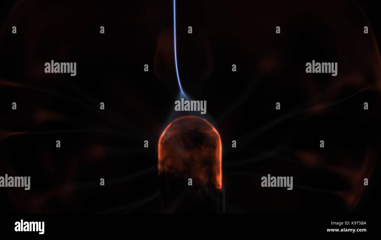 Hand touching a plasma ball. A Plasma ball lamp energy, hand touching ...