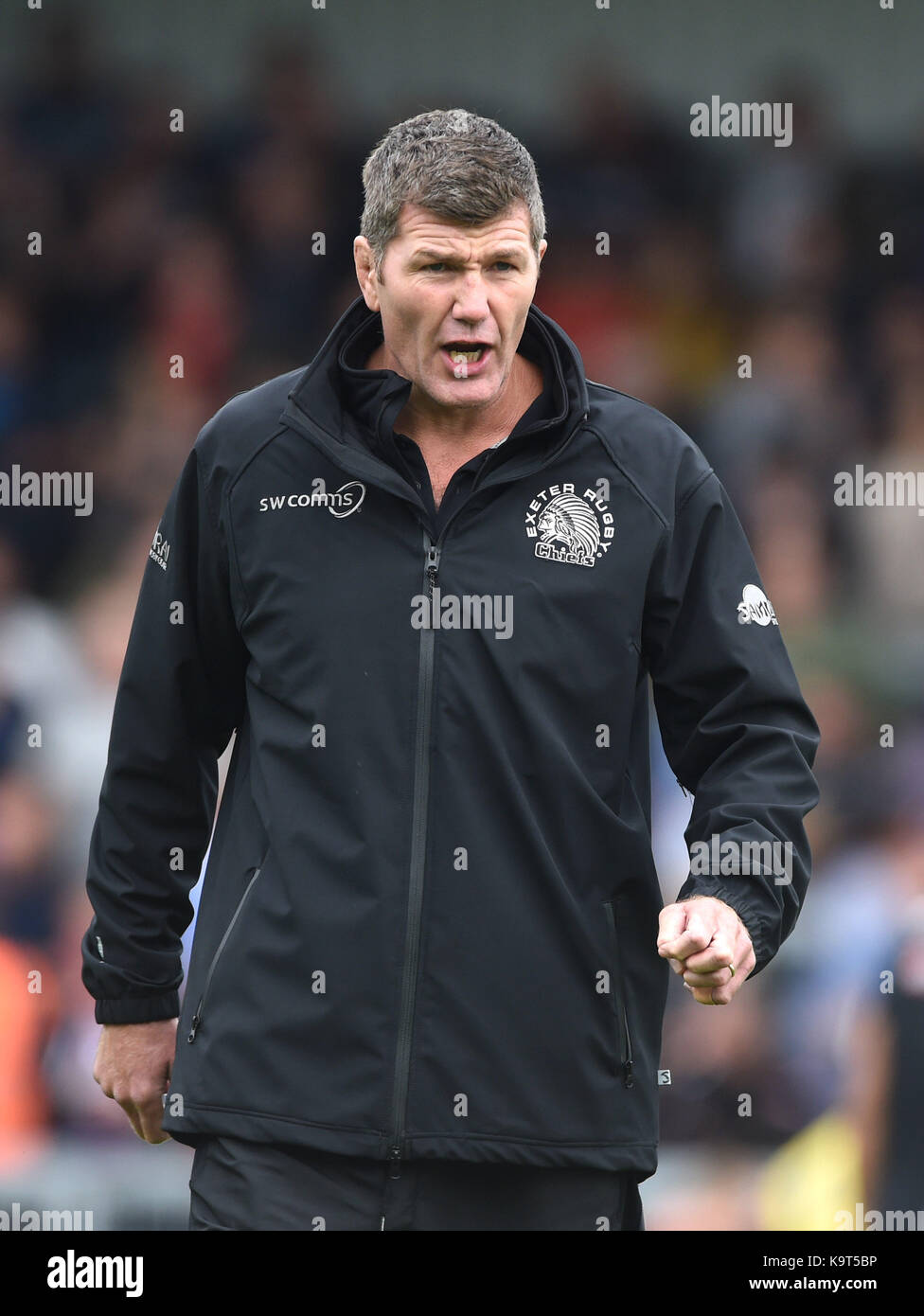 Exeter's director of Rugby Rob Baxter during the Aviva Premiership ...