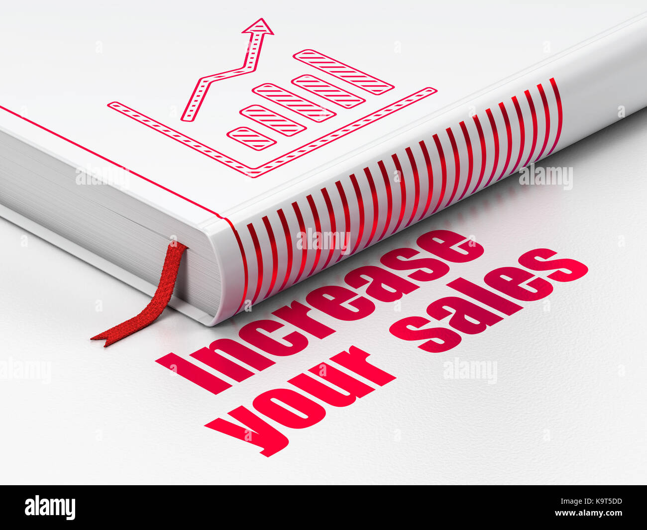 Business concept: book Growth Graph, Increase Your Sales on white ...